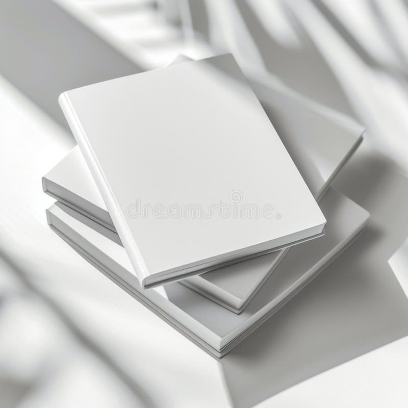 Three Blank Notebooks Stacked in Soft Sunlight. Stock Image - Image of ...