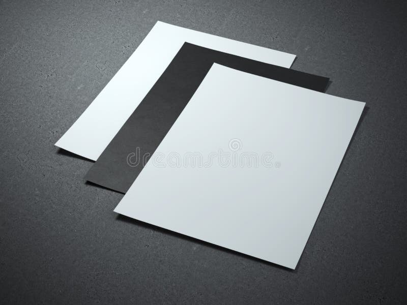 Three blank paper sheets stock illustration. Illustration of curl ...