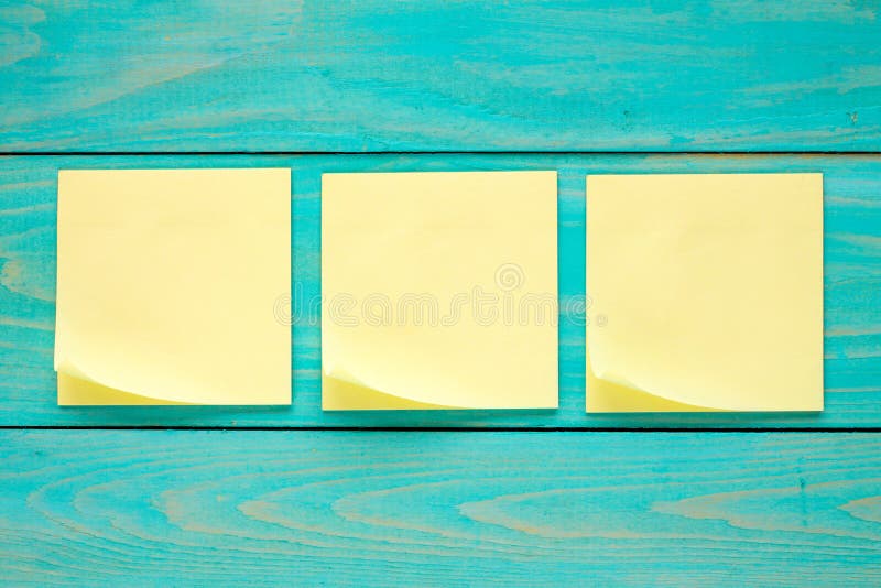 Three blank sticky notes stock image. Image of plan, wall - 62799935