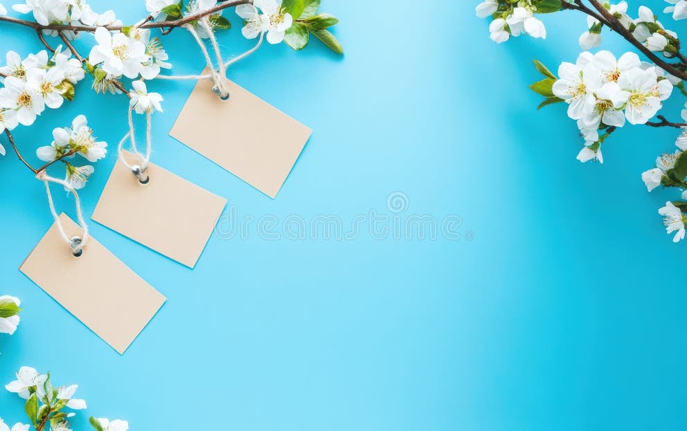 Three Blank Tags Dangle from a Tree Branch, Ready for Labels or ...