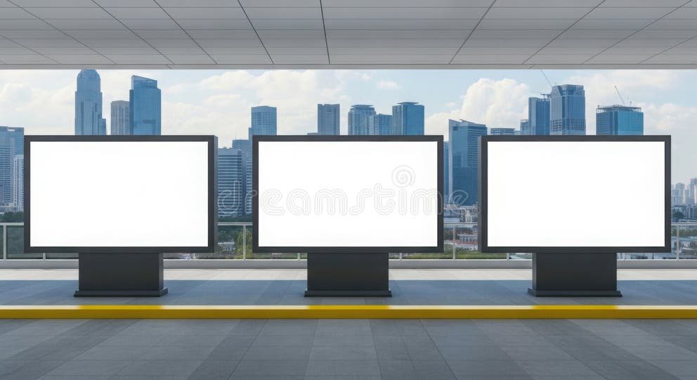 Blank White Digital Billboards Stock Illustrations – 584 Blank White ...