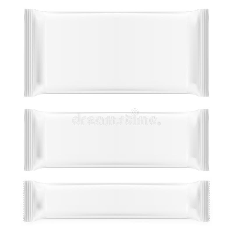 Three Blank White Rectangular Packaging Wrappers in Different Sizes ...