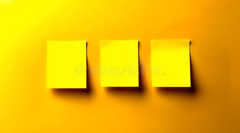 Minimalistic Yellow Sticky Notes on a Vibrant Yellow Background. Simple ...