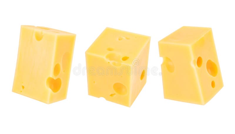 Three Blocks of Cheese Rotating on Transparent Background with Clipping ...