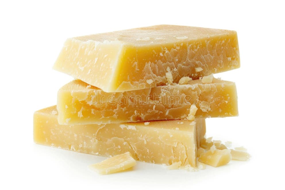 Three Blocks of Cheese Stacked Vertically Stock Image - Image of ...