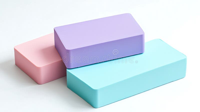 Three Blocks of Different Colors are Stacked on Top of Each Other Stock ...