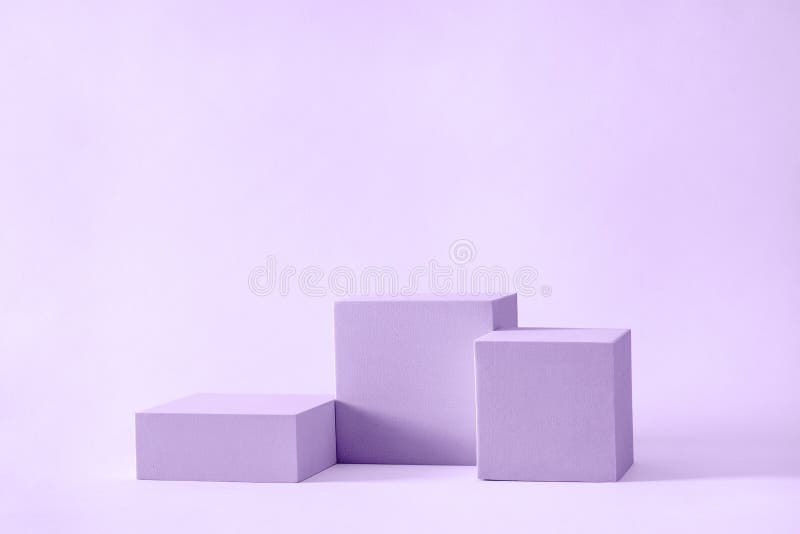 Three Blocks of Podium Square Cubes of Different Heights for Displaying ...
