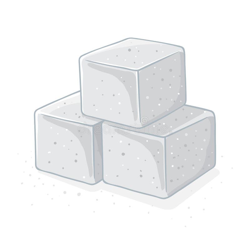 Three Blocks of Sea Salt Illustration Stock Vector - Illustration of ...