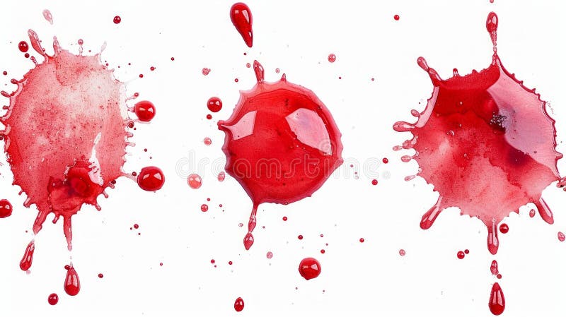 Three Blood Drops Isolated Against a White Background, Perfect for ...