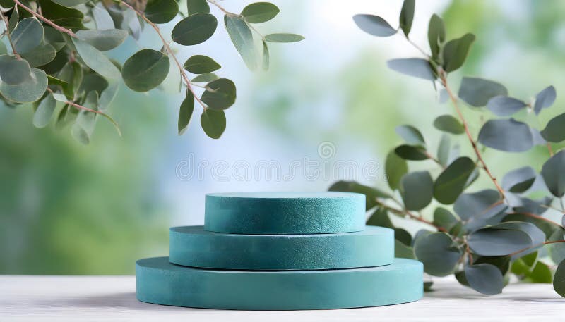 Three Blue Boxes Stacked on Table. Generative AI Stock Illustration ...