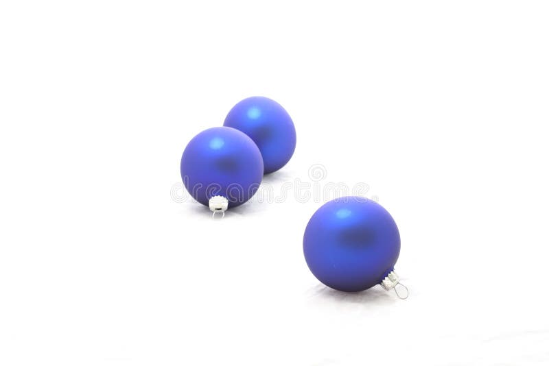 Three blue christmas balls stock photo. Image of balls - 3812172