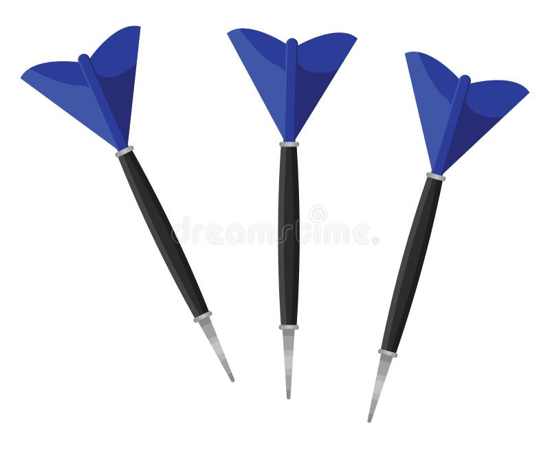 Three blue darts, icon stock vector. Illustration of aiming - 261384464