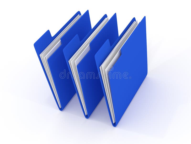 Three blue folder stock illustration. Illustration of mail - 73888427