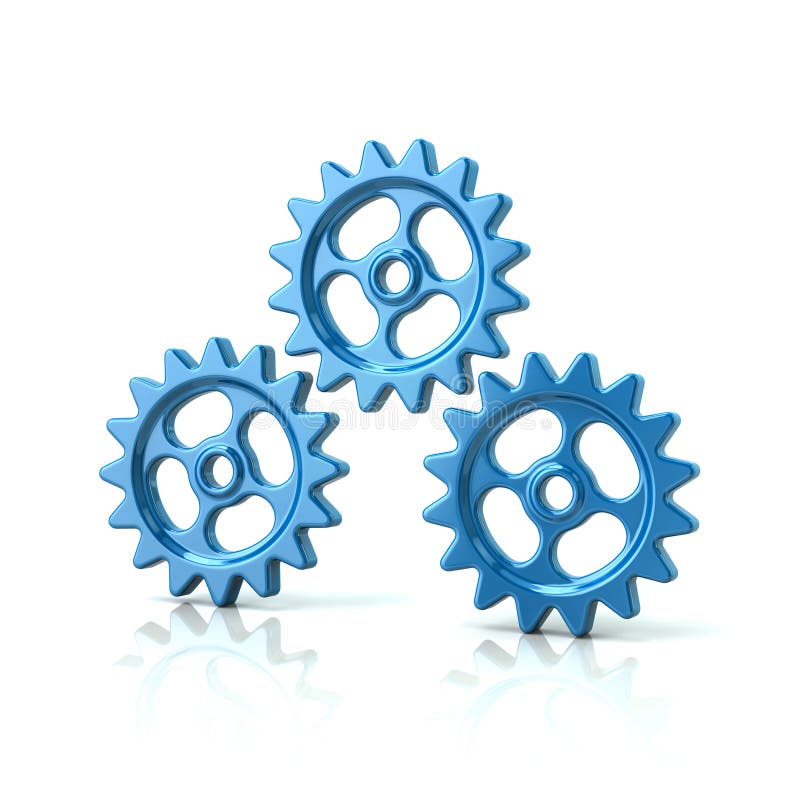 Three blue gear wheels stock illustration. Illustration of industrial ...