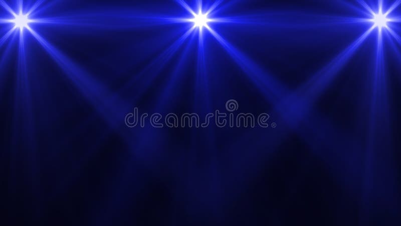 Three Blue Glowing Lights with Light Rays Stock Photo - Image of ...