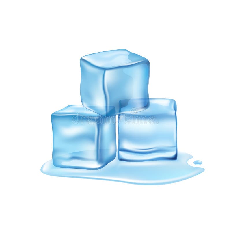 Three Ice Cubes Melting Stock Illustrations 111 Three Ice Cubes