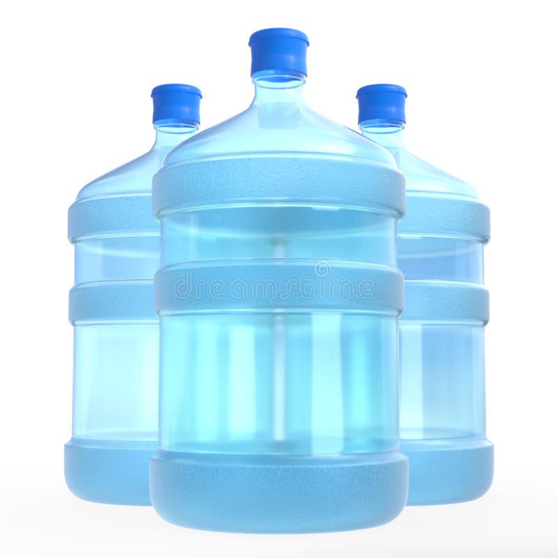 Three Blue 19 Liter Or 5 Gallon Plastic Water Bottles Or Containers ...
