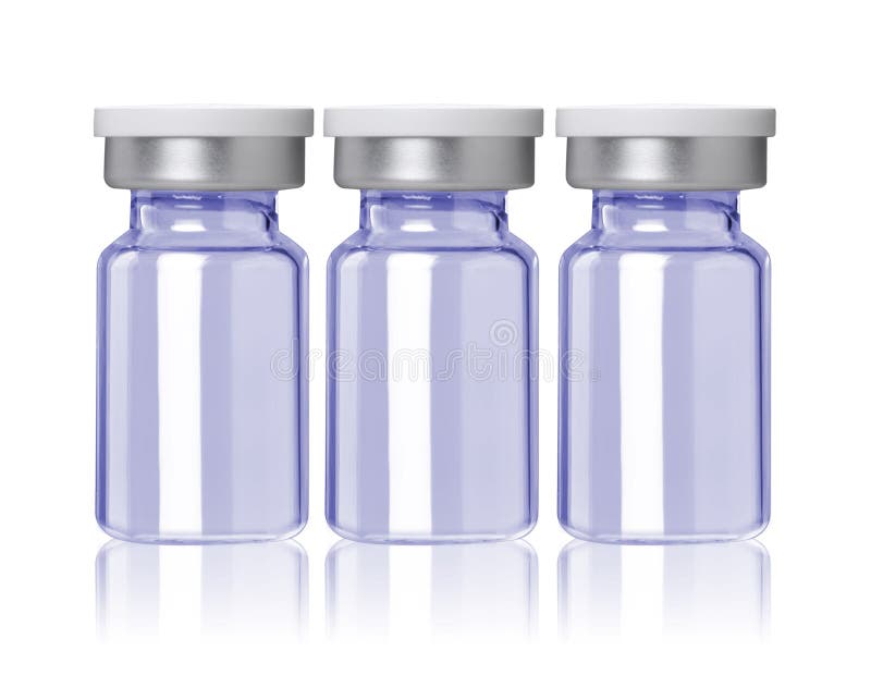 Three Blue Little Glass Bottle Stock Image - Image of mirrored, bottle ...