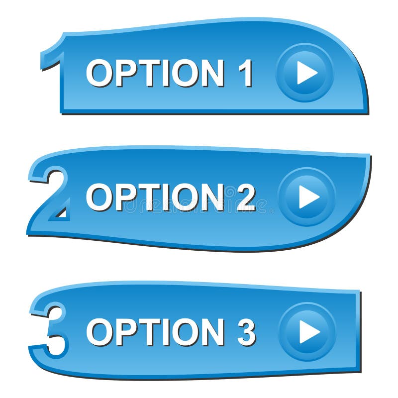 Three blue options stock vector. Illustration of blue - 31658316