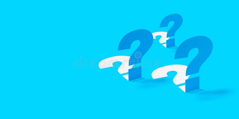 Three Blue Paper Pop Up Question Marks on Blue Background, Idea ...