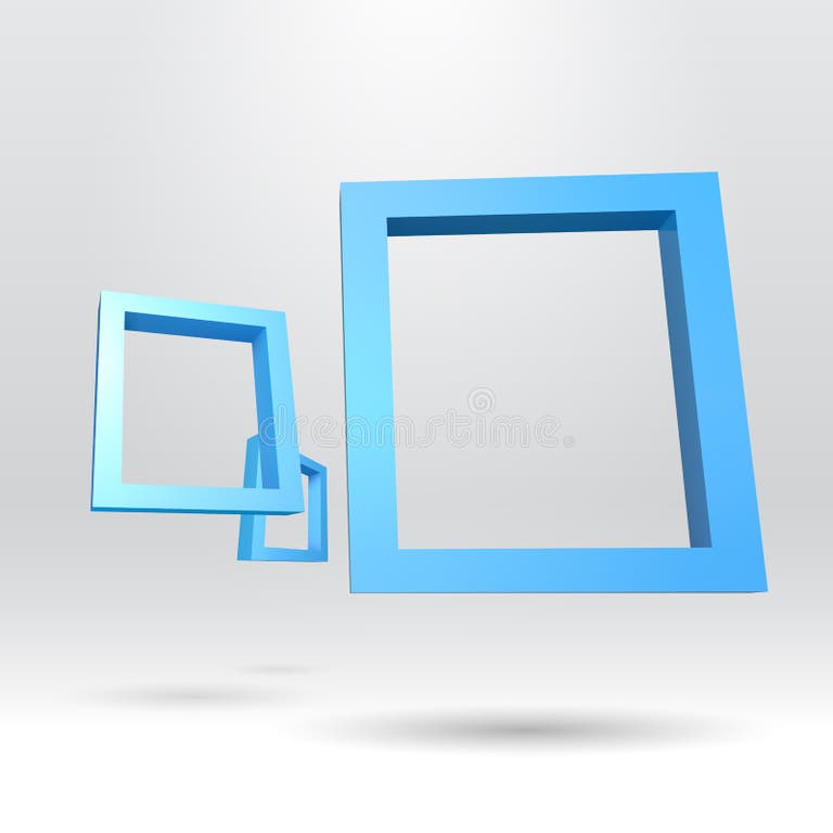 Three Blue Rectangular 3D Frames Stock Vector - Illustration of empty, advertising: 106827322
