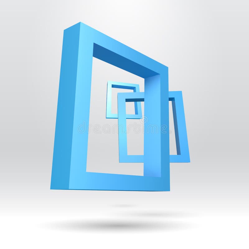 Three Blue Rectangular 3D Frames Stock Vector - Illustration of concept ...