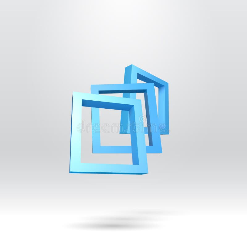 Three Blue Rectangular 3D Frames Stock Vector - Illustration of ...