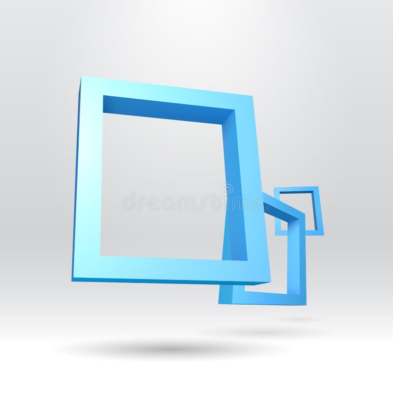 Three Blue Rectangular 3D Frames Stock Vector - Illustration of blue ...