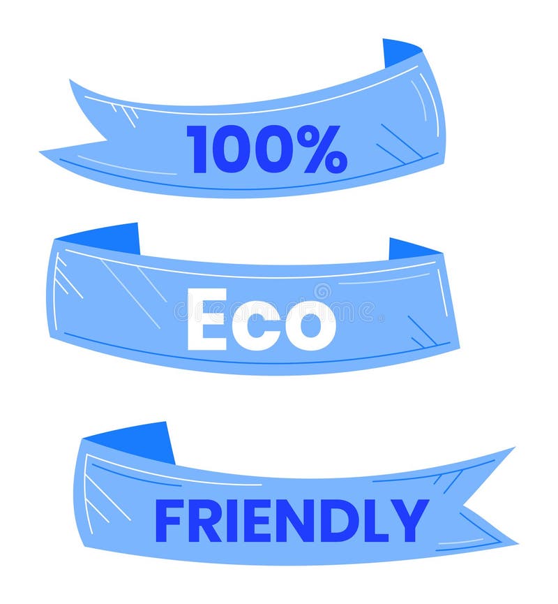 Three Blue Ribbons Indicating Commitment Environmental Conservation ...