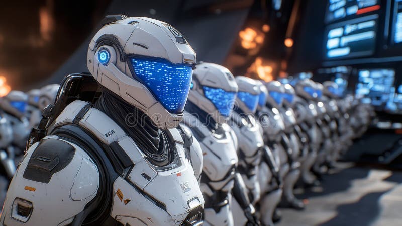 Three Blue Robots, Which are Categorized As Android and Sky-Fi, Have a ...