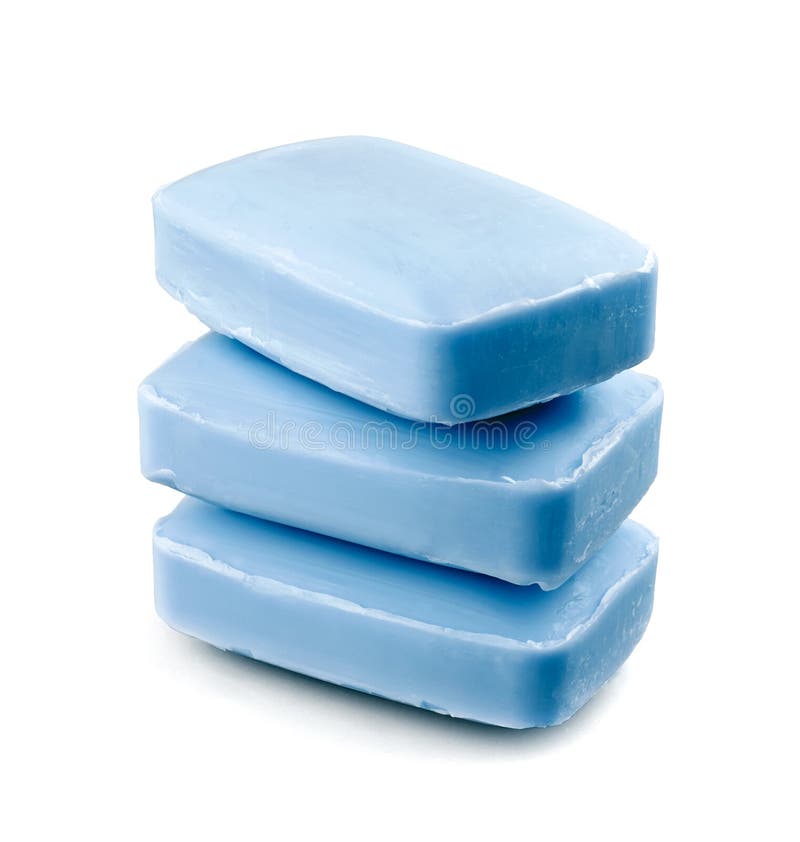 Three blue soap stock photo. Image of background, hygiene - 21799598