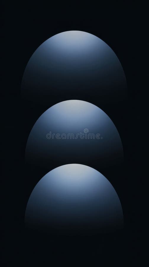 Three Blue Spheres are Shown in a Black Background Stock Illustration ...