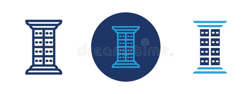 Three Blue and White Icons of Different Shapes and Sizes Stock Vector ...