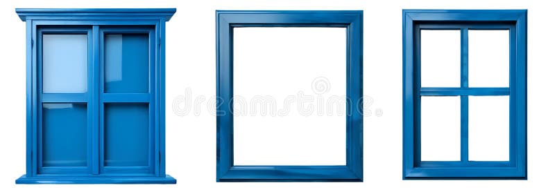 Blue Wooden Window Frames for Modern House Outdoor Exterior Design ...