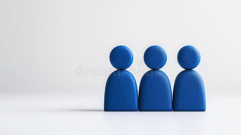 Three Blue Wooden Figures, Visual Representation of Unity and ...