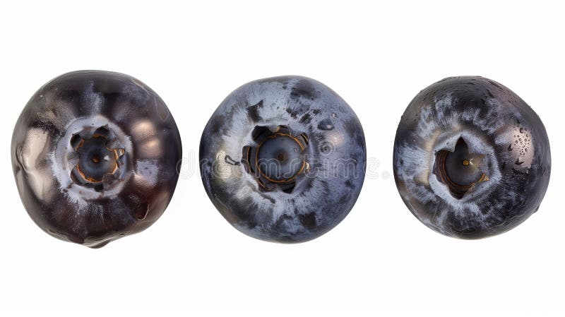 Three Blueberries Objects on White Background Stock Illustration ...