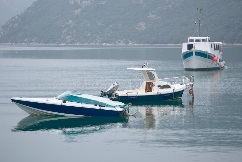 Three boats stock image. Image of scene, blue, vessel - 1773855