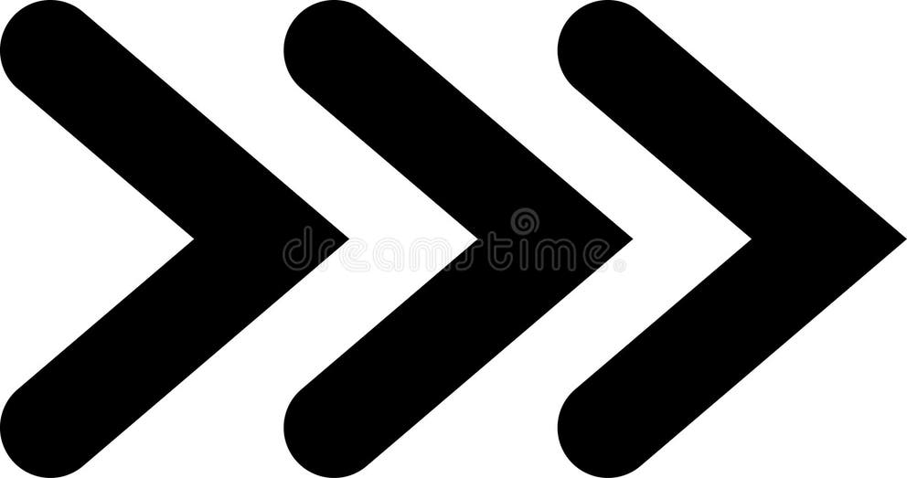Three Bold Black Arrows Pointing Right Against a Pristine White ...