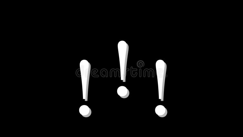 Animated Exclamation Marks on Black Background Stock Video - Video of ...