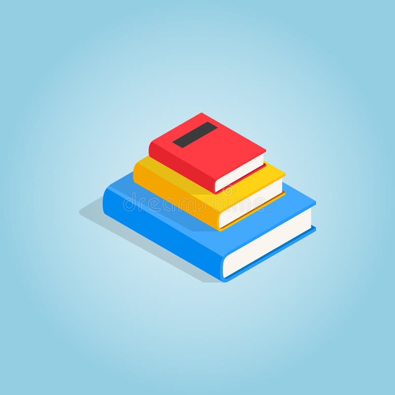 Three Books on Each Other Icon, Isometric 3d Style Stock Vector ...