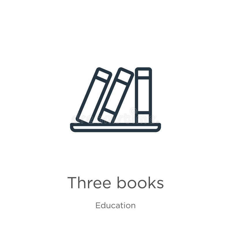 Three Books Icon. Thin Linear Three Books Outline Icon Isolated on ...