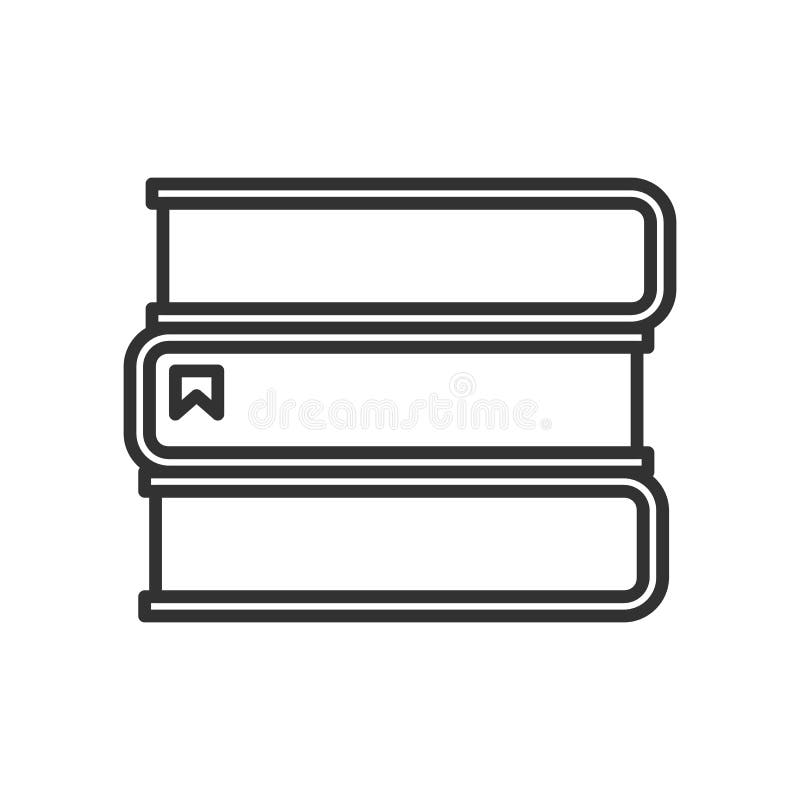 Three Books Outline Flat Icon on White Stock Vector - Illustration of ...
