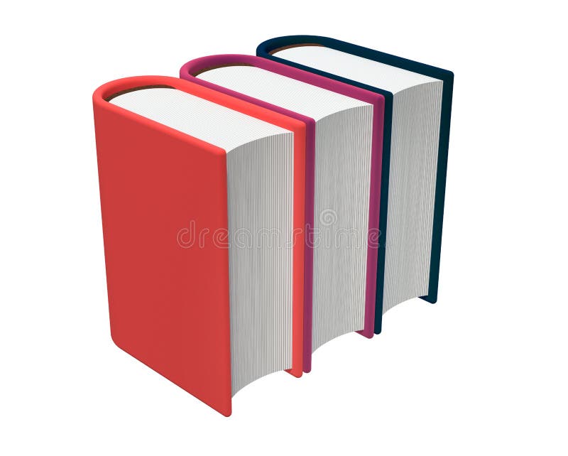 Three Books in a Stack Isolated on White Stock Illustration ...