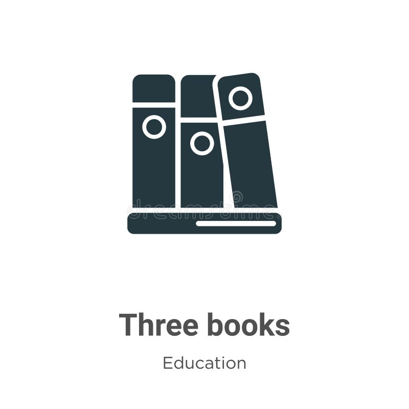 Three Books Vector Icon on White Background. Flat Vector Three Books ...