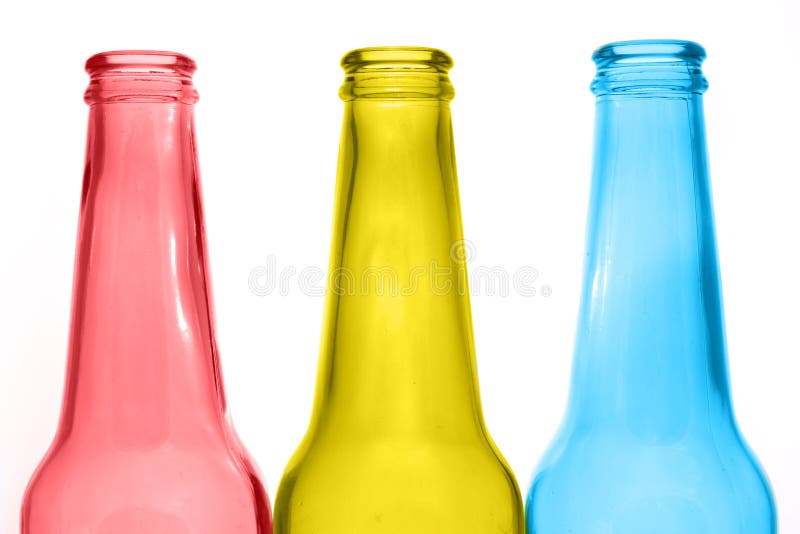 Three bottles stock photo. Image of packaging, blue, reflection - 14625276