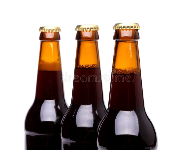 Three bottles of beer stock photo. Image of droplet, glass - 31958210