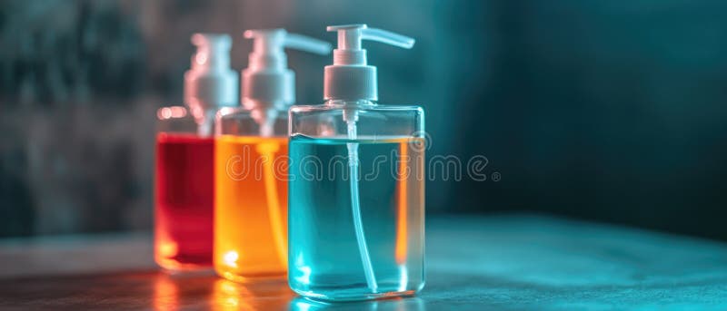 Three Bottles of Different Liquids on a Table, Suitable for Various ...