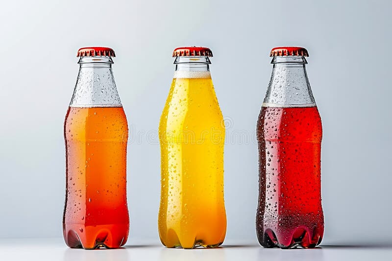 Three Bottles of Soda are Lined Up in a Row Stock Illustration ...