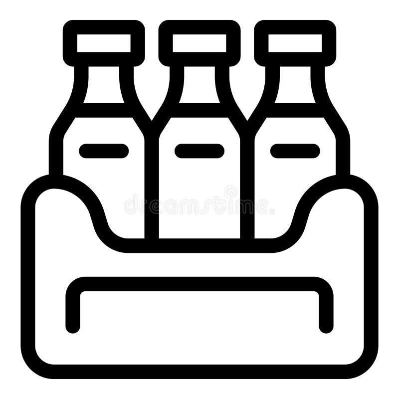 Three Bottles Standing in a Box for Delivery Packaging Stock Vector ...