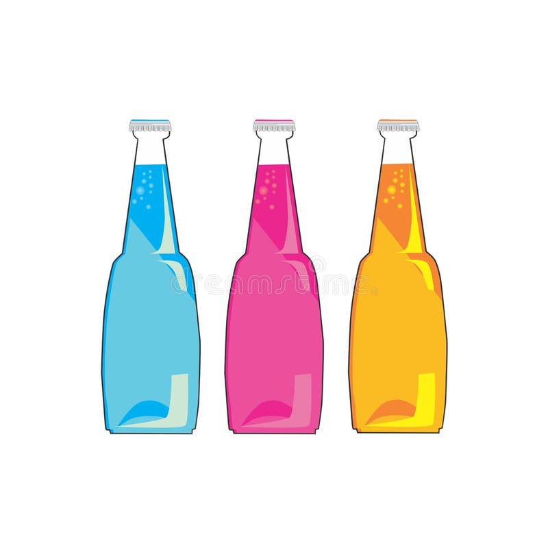 Three Bottles of Alcohol Drinks Stock Vector - Illustration of isolated ...